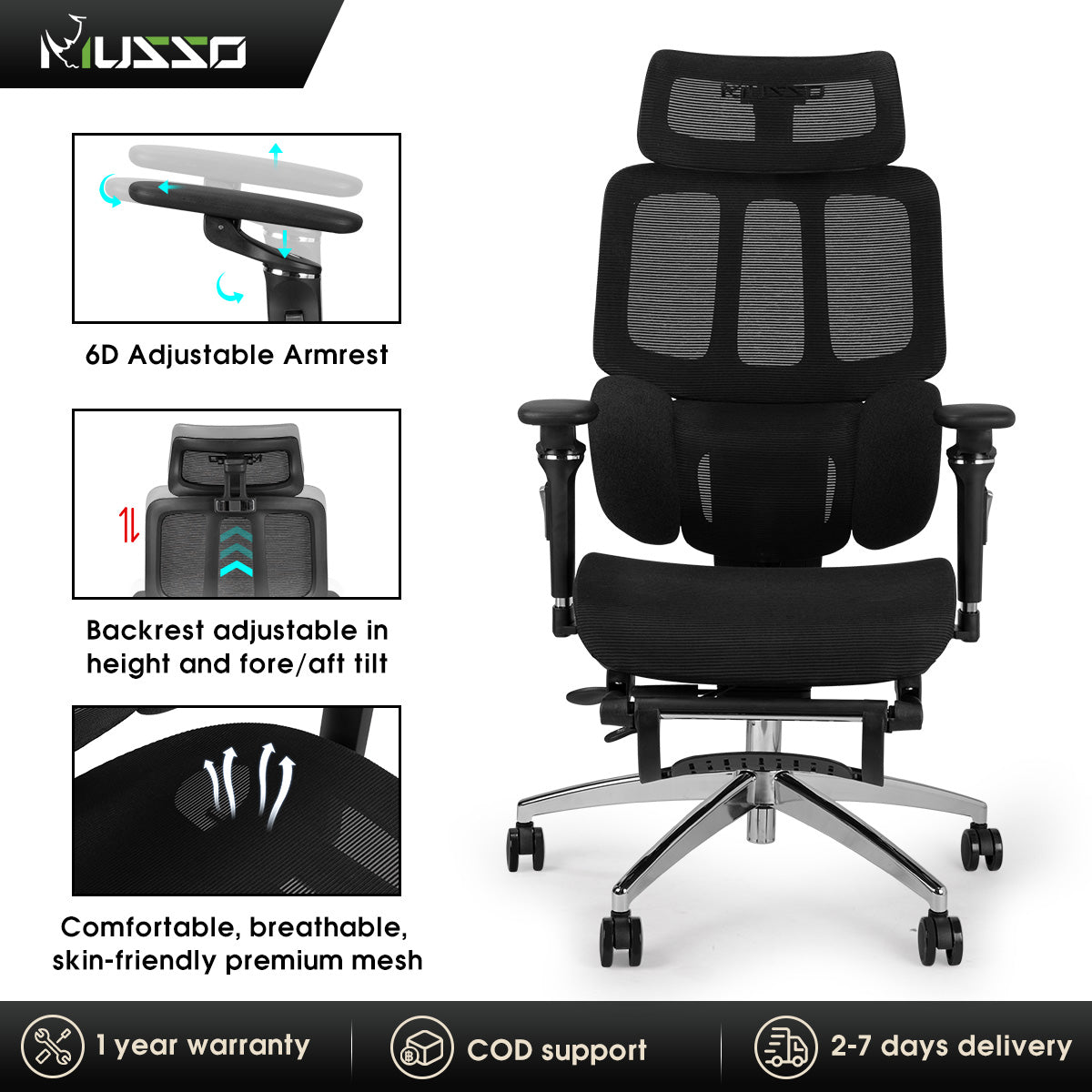 MUSSO H80 Pro Ergonomic Office Chair|Computer Chair